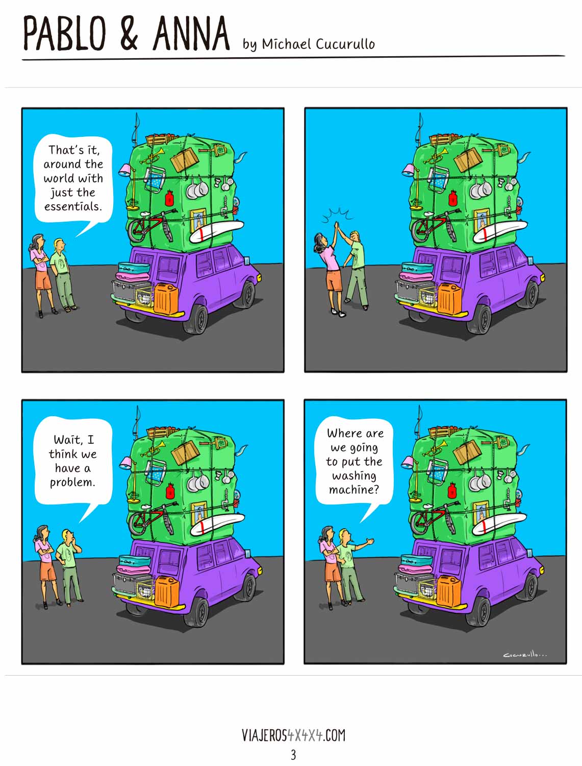 Pablo and Anna Comic Strip, Season 01 - Around the world in a 4WD van